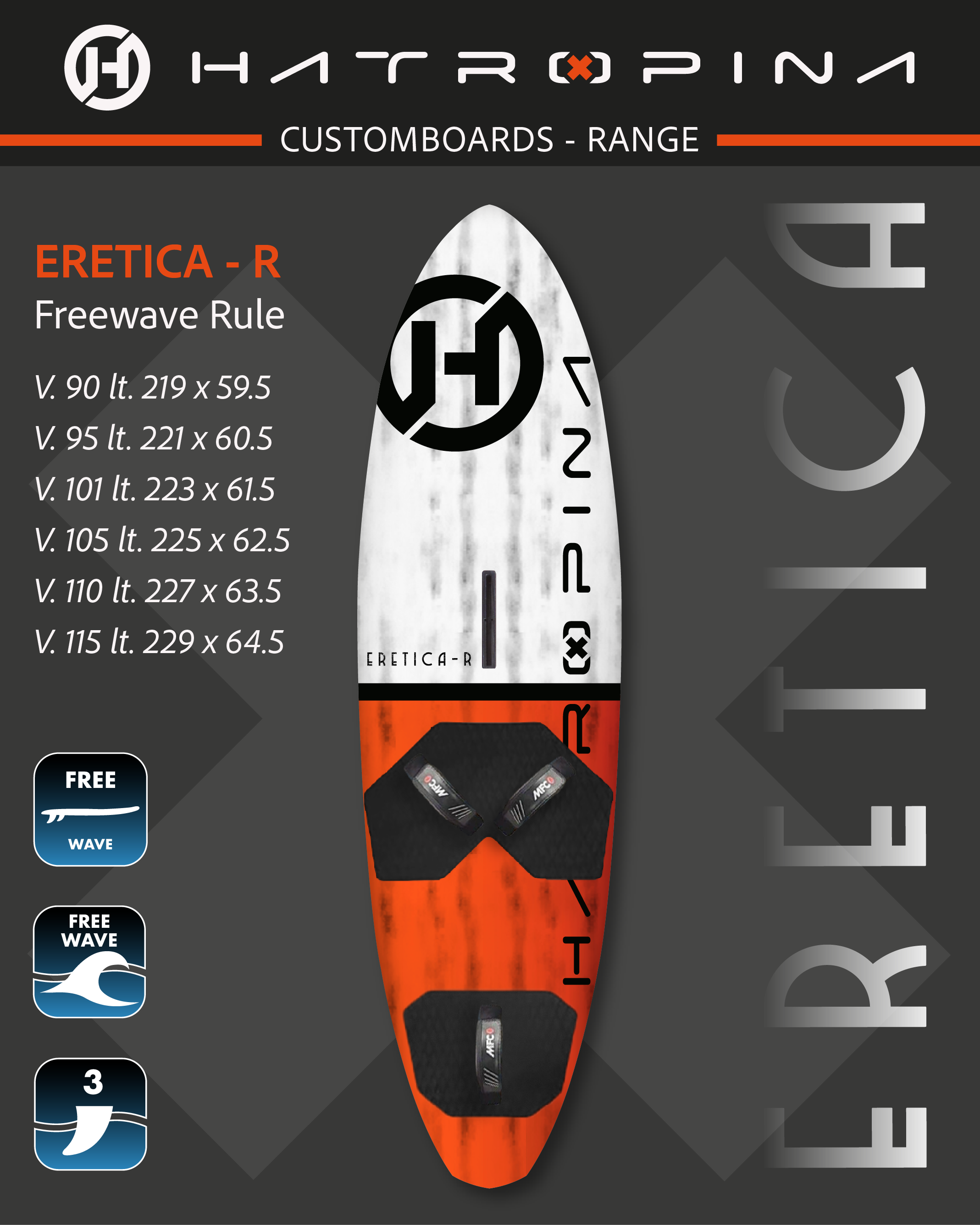 Board Hatropina Custom Board - ERETICA R - FREEWAVE RULE Thruster ...